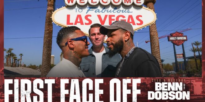 Conor Benn Vs Pete Dobson: Face Off By Las Vegas Sign – Boxing News